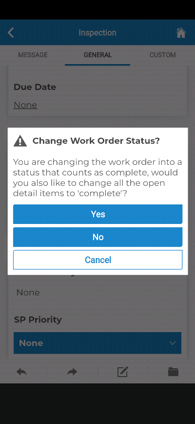 Completing Inspection Deficiencies in Work Orders